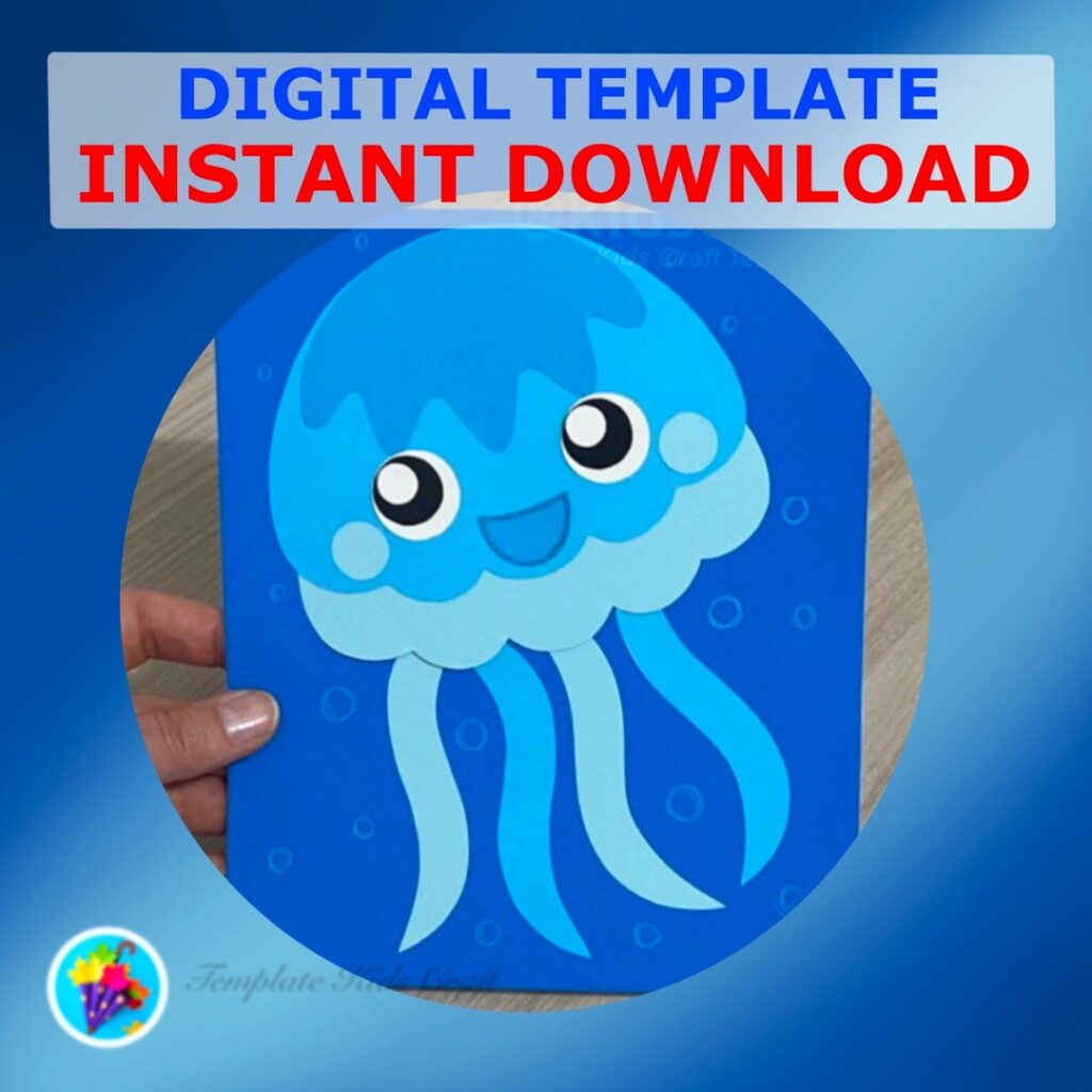 2D Shape Jellyfish Ocean Animals Craft End of the year Activities Sea ...