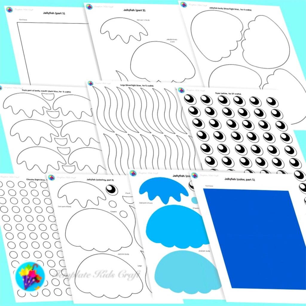 2D Shape Jellyfish Ocean Animals Craft End of the year Activities Sea ...