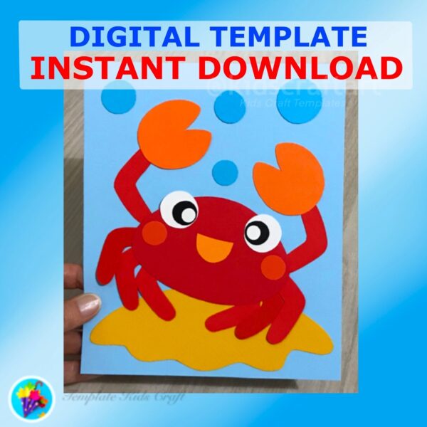 2D Shape Crab Craft Ocean Habitat Animal Under the Sea Life Crafts ...