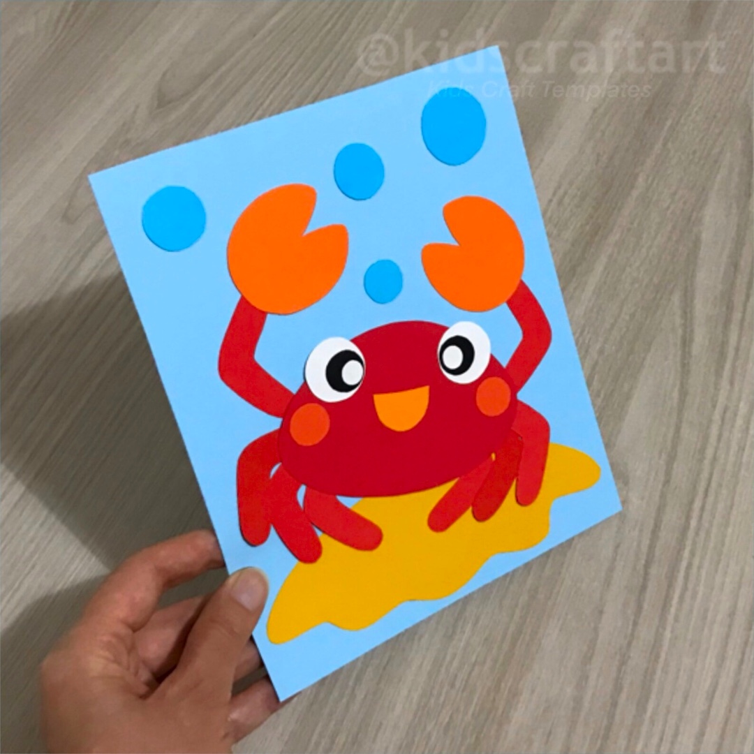 2D Shape Crab Craft Ocean Habitat Animal Under the Sea Life Crafts ...