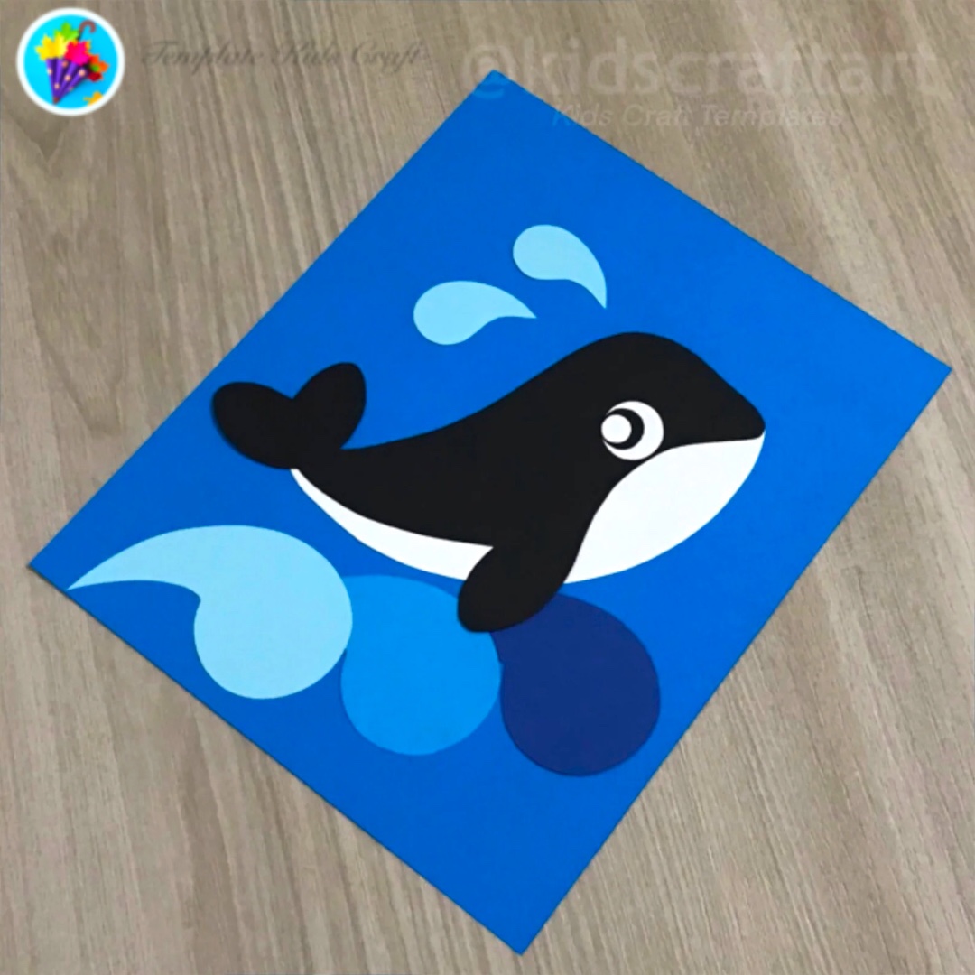 2D Shape Killer Whale Orca Craft Ocean Habitat Animal Under the Sea ...