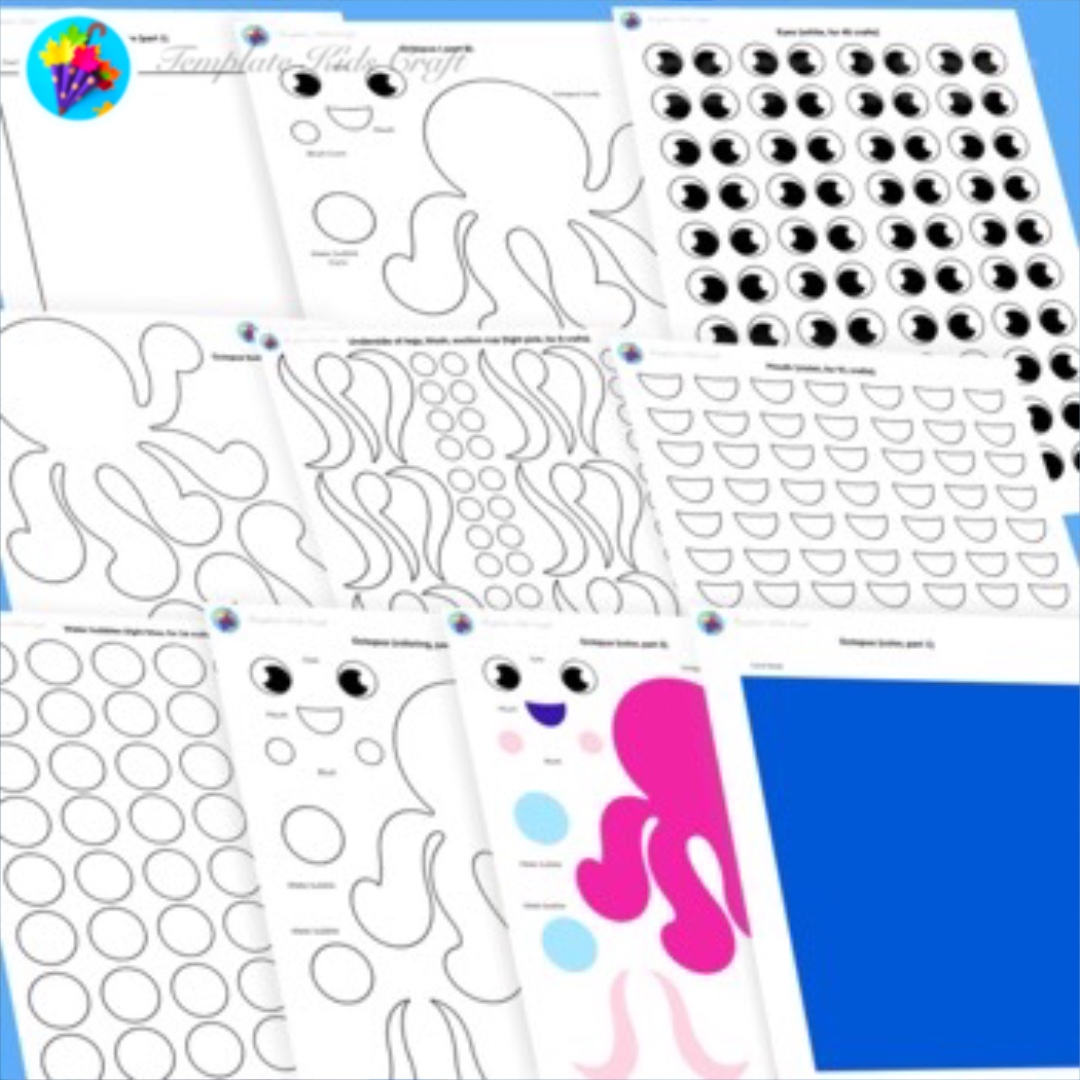 2D Shape Under the Sea Octopus Craft Ocean Habitat Animals Summer ...