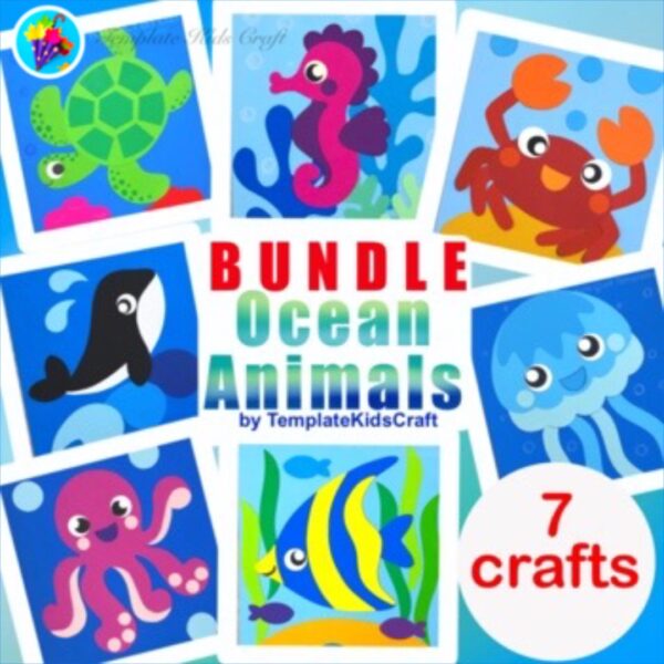 BUNDLE 2D Shape Ocean Under the Sea Animals Craft Summer Crafts ...