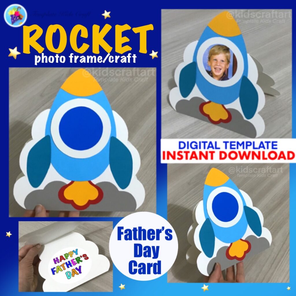 Outer Space Rocket Father’s Day Card Craft Gift June Summer End Year ...