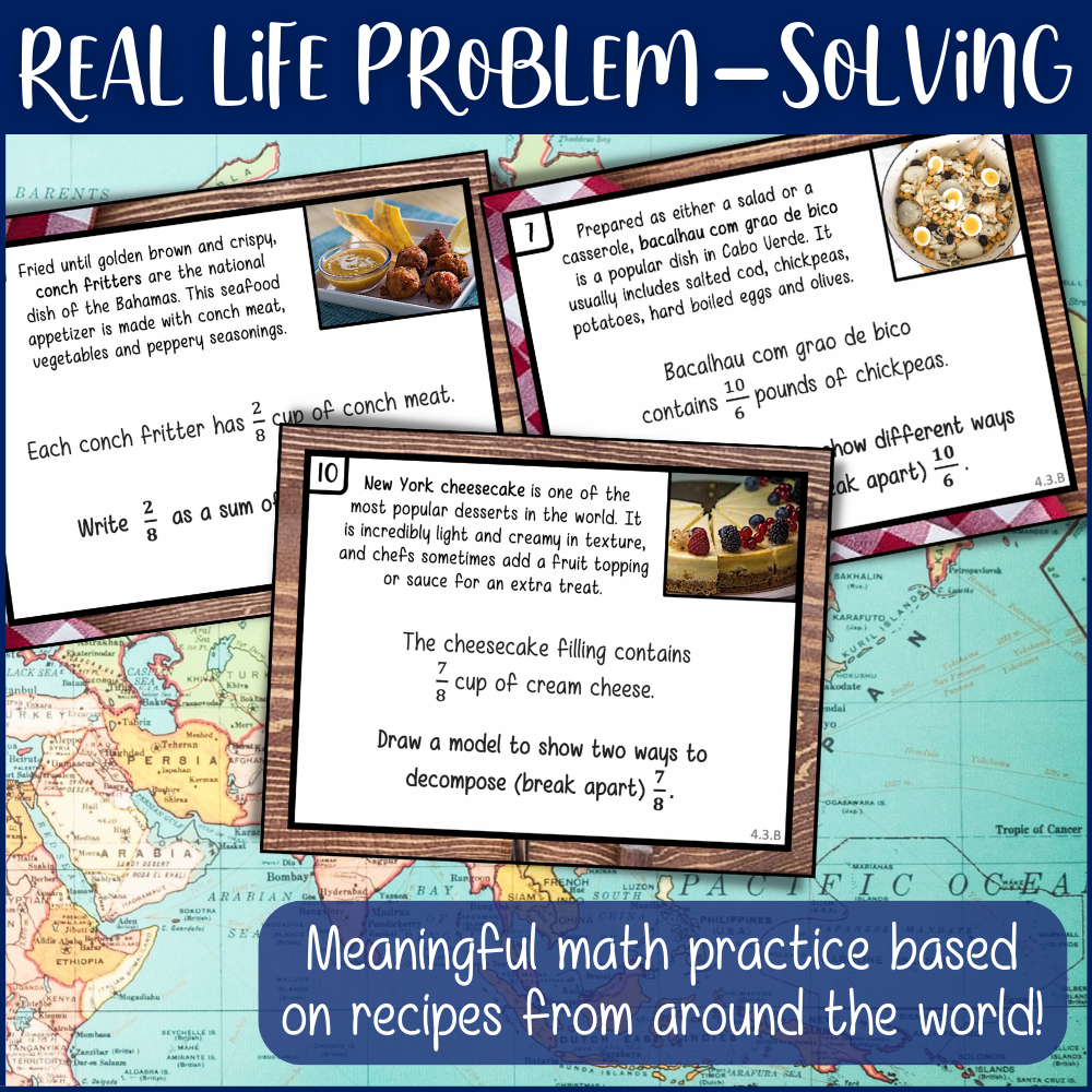 Sum of Fractions & Decomposing Fractions in Diverse Recipes - TEKS 4.3A ...