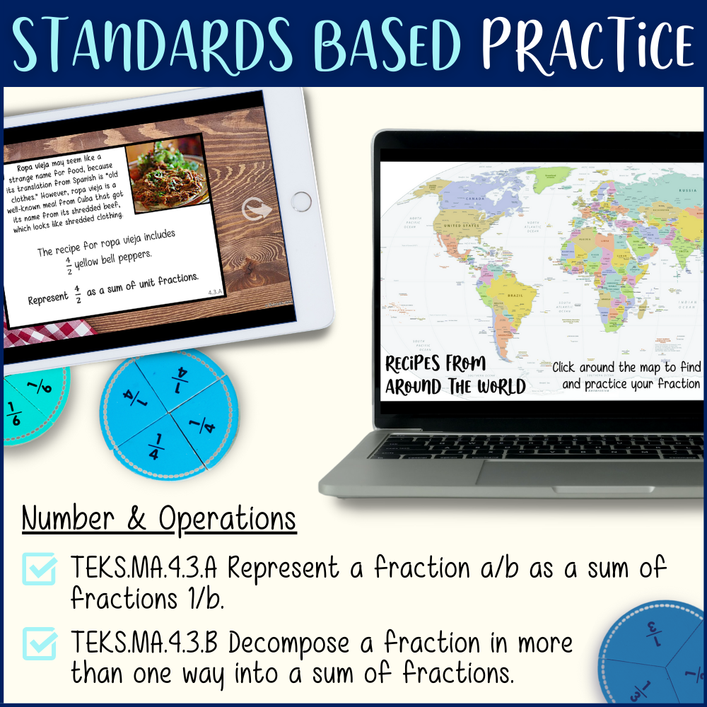 Sum Of Fractions And Decomposing Fractions In Diverse Recipes Teks 4 3a 4 3b Made By Teachers
