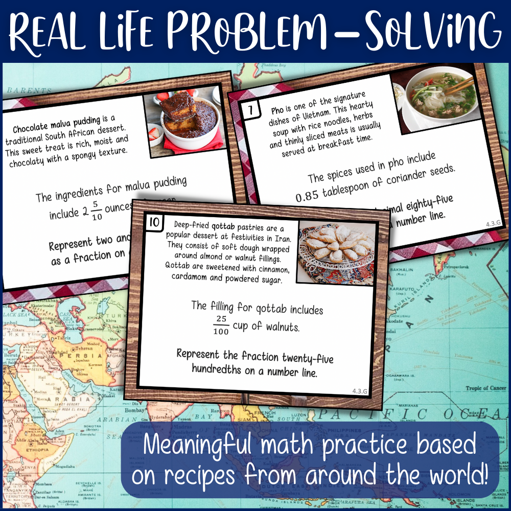 Fractions & Decimals on a Number Line in Diverse Recipes - 4th Grade ...