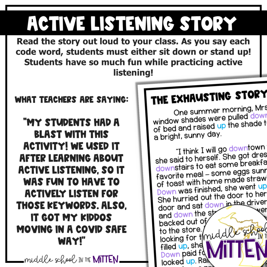 Following Directions Movement Activity | Active Listening | Back to ...