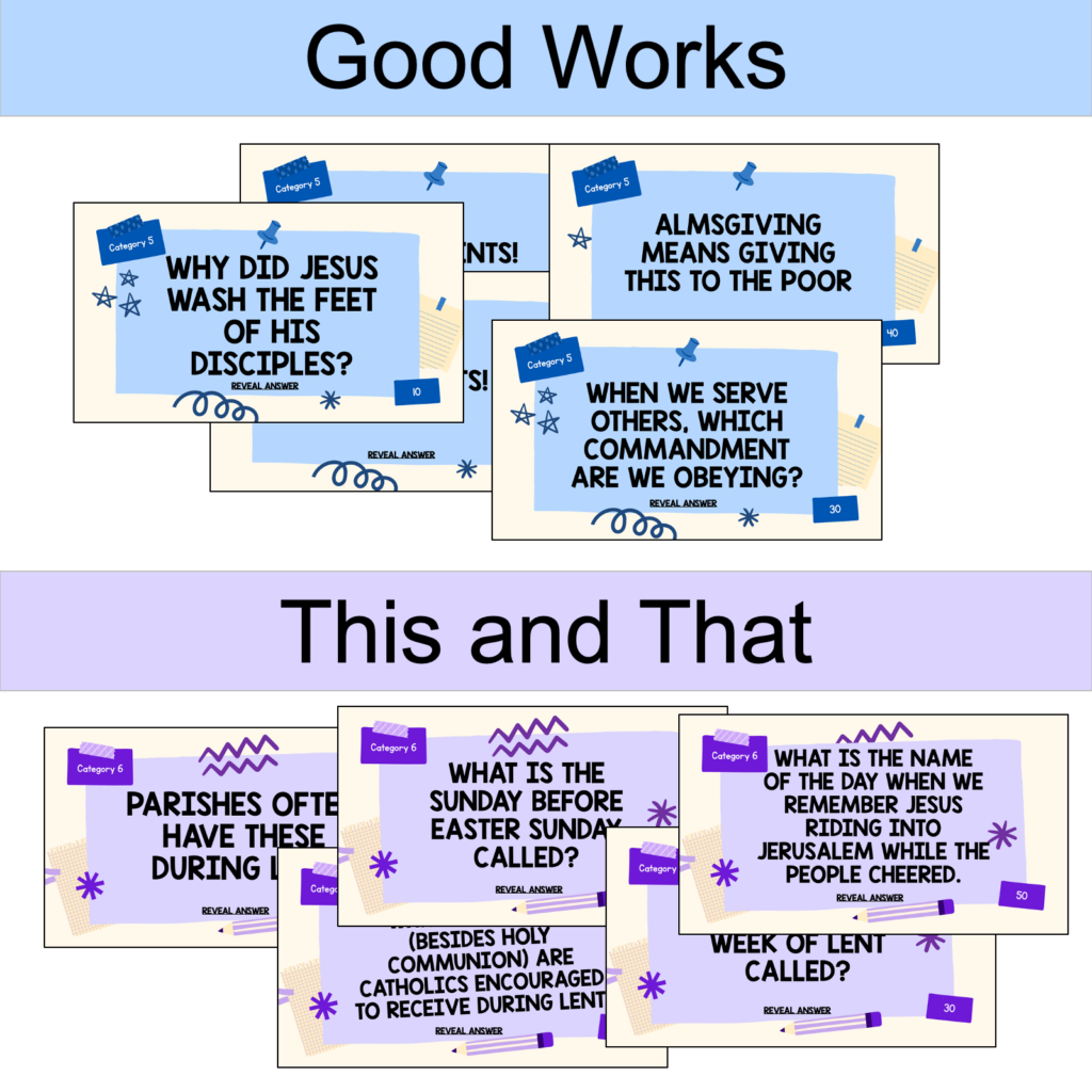 Catholic Lent Review Game: | Made By Teachers