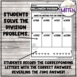 Halloween Long Division Corny Joke Printable Practice Pages | Made By ...