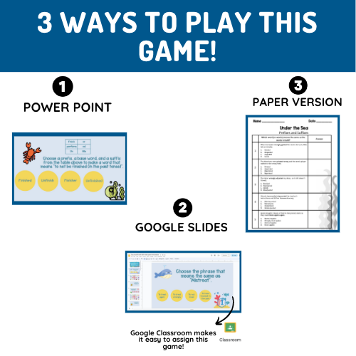 Prefix Suffix Digital Games - 2nd thru 4th Grades - Printable Version ...