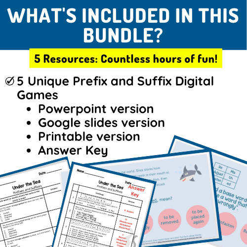 Prefix Suffix Digital Games - 2nd thru 4th Grades - Printable Version ...