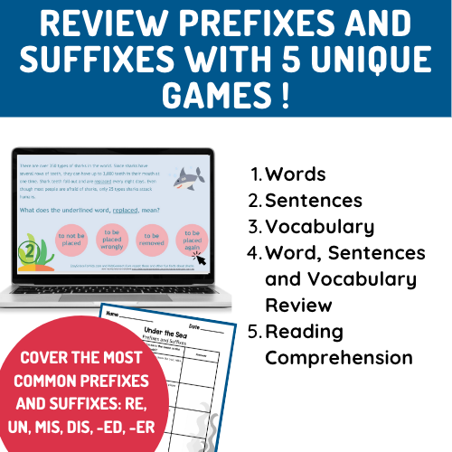 Prefix Suffix Digital Games - 2nd thru 4th Grades - Printable Version ...