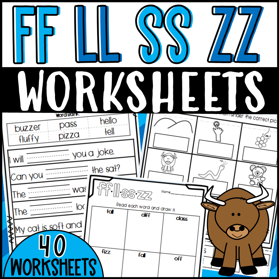 Double Consonant Worksheets (ll, ff, zz, ss): Cloze, Sorts, Read & Draw ...