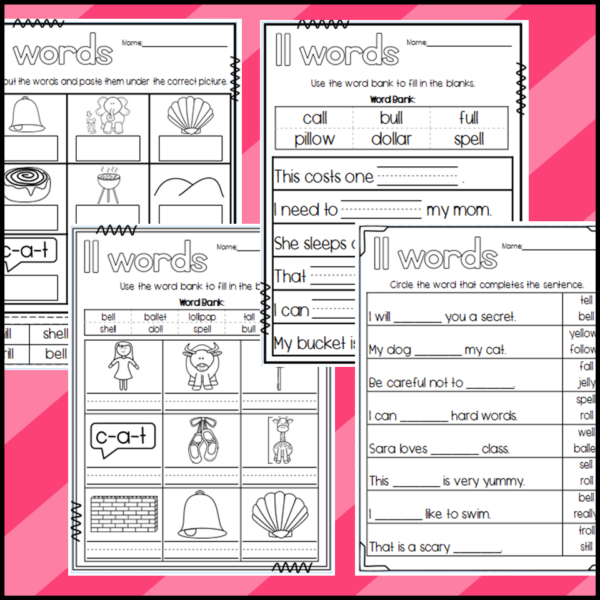 Double Letters LL Worksheets | Made By Teachers