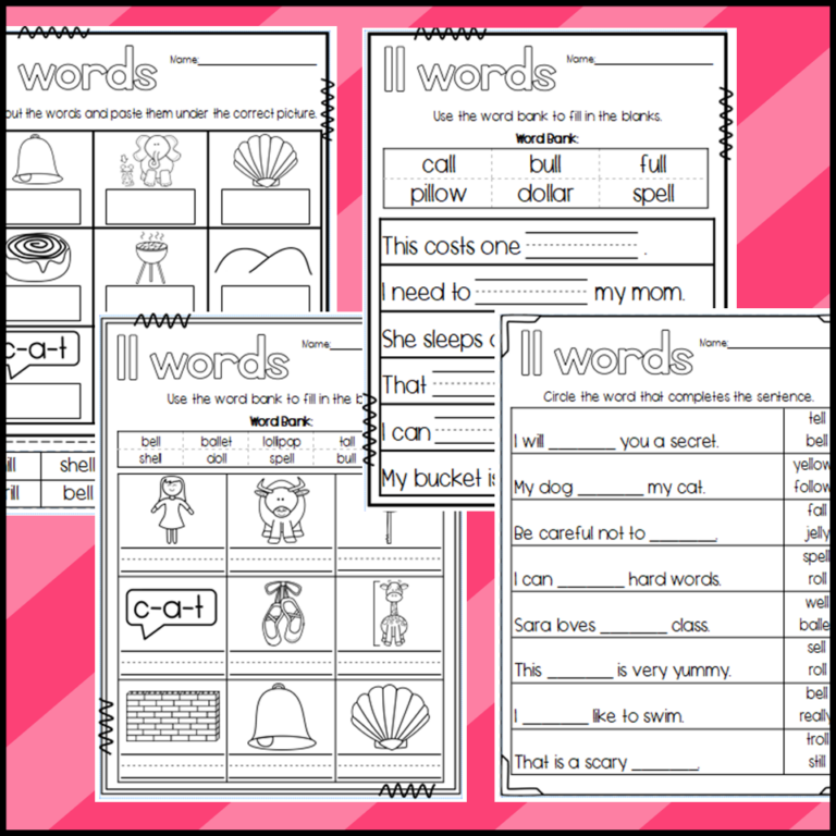 Double Letters LL Worksheets - Made By Teachers