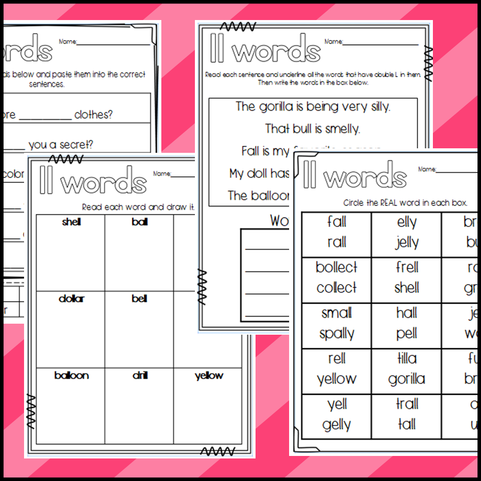 Double Letters LL Worksheets | Made By Teachers