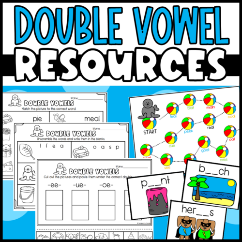 Double Vowel Literacy Center Sort, Game, and Worksheets | Made By Teachers