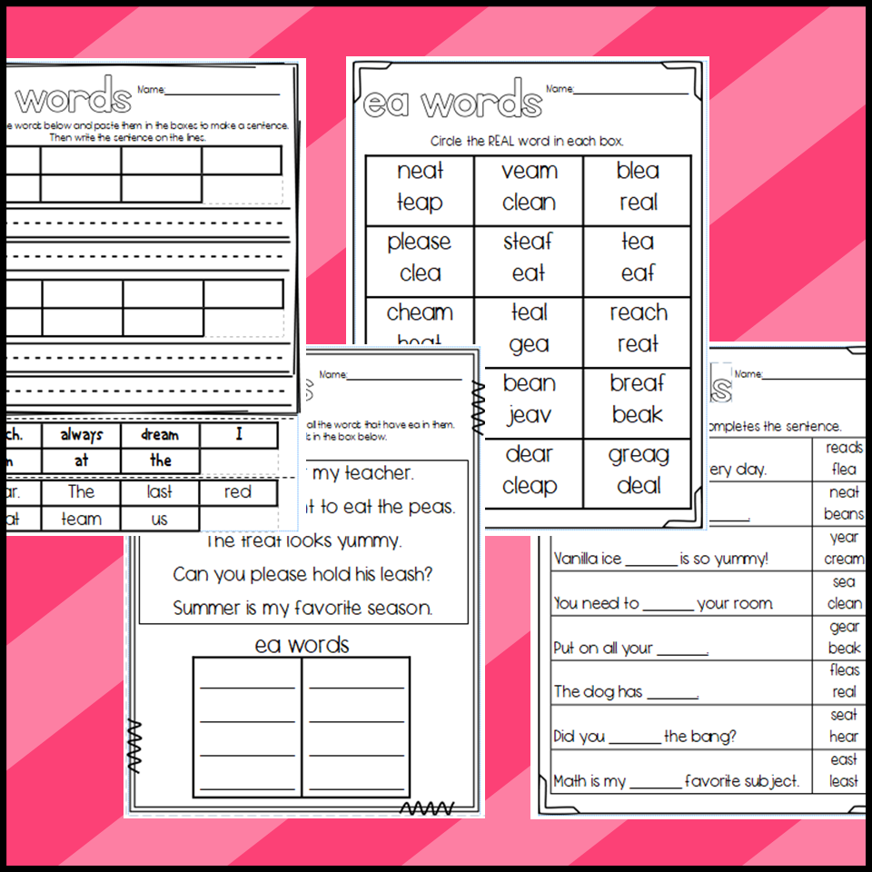EA Words Worksheets | Made By Teachers