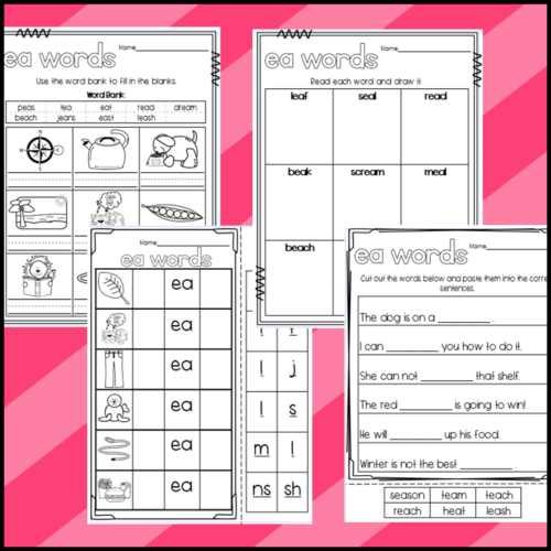 EA Words Worksheets | Made By Teachers
