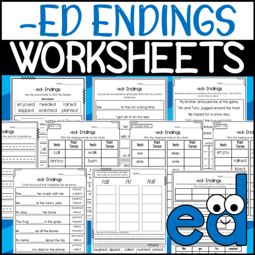 ED Endings Worksheets | Made By Teachers