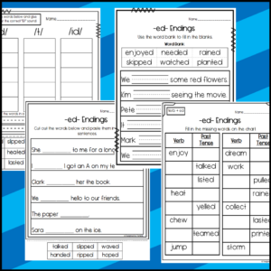 ED Endings Worksheets | Made By Teachers