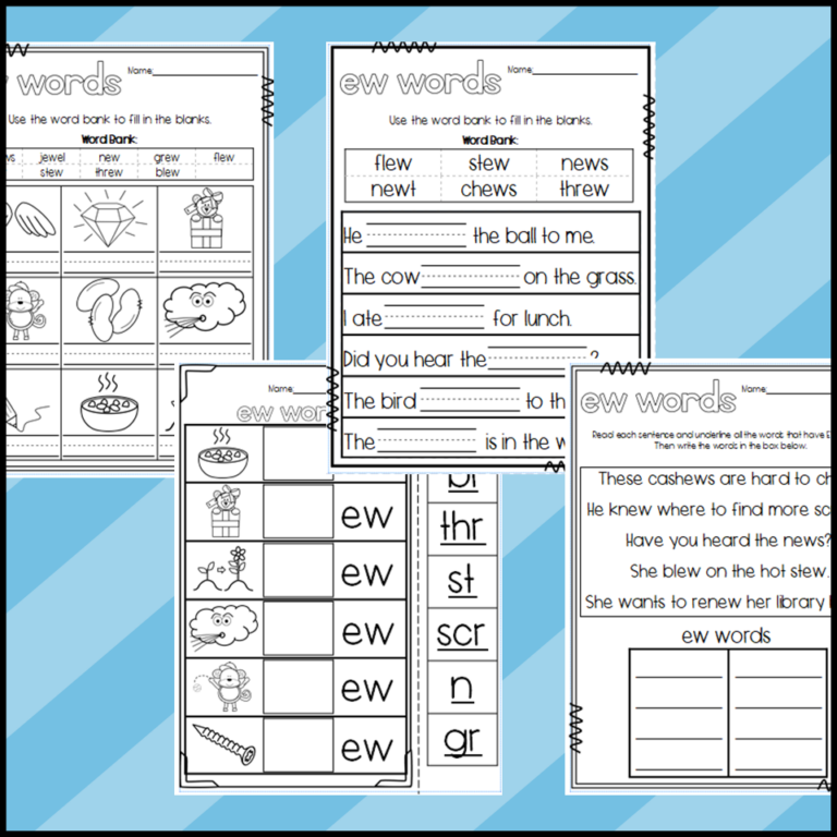 EW Words Worksheets | Made By Teachers