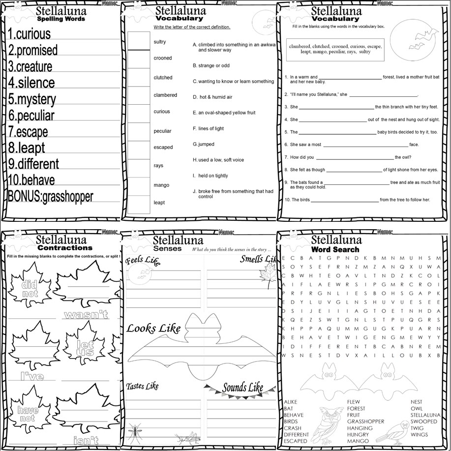 Stellaluna Book Companion Reading Comprehension | Made By Teachers