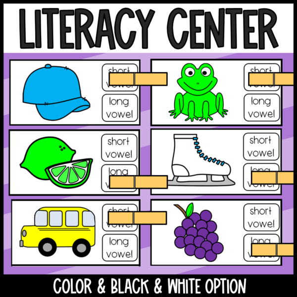 First Grade Long Vowel Silent E Center Activity and Worksheets | Made ...
