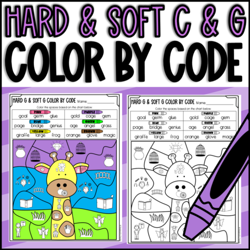 Hard and Soft C and Hard and Soft G Color by Code Worksheets | Made By ...