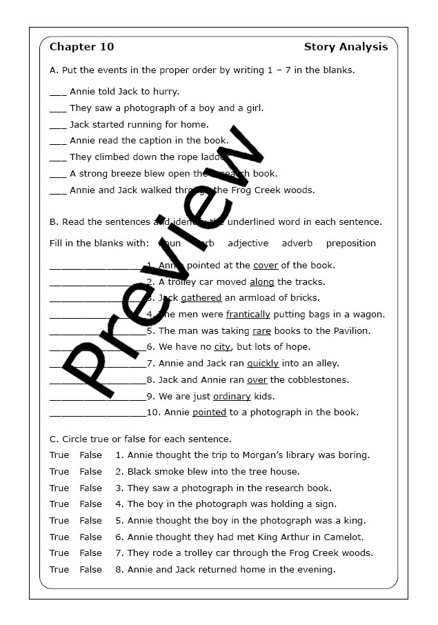Magic Tree House "Earthquake in the Early Morning" worksheets | Made By ...