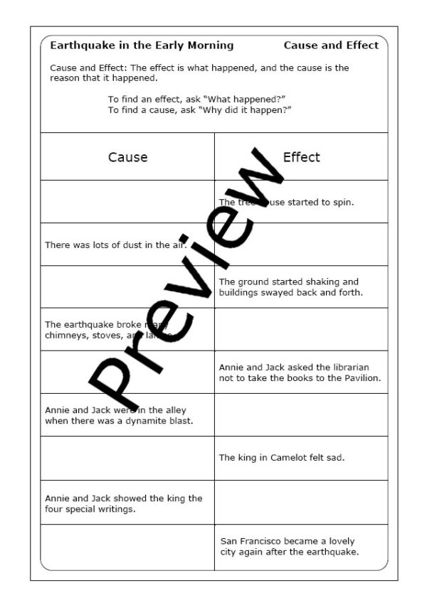 Magic Tree House "Earthquake in the Early Morning" worksheets | Made By ...