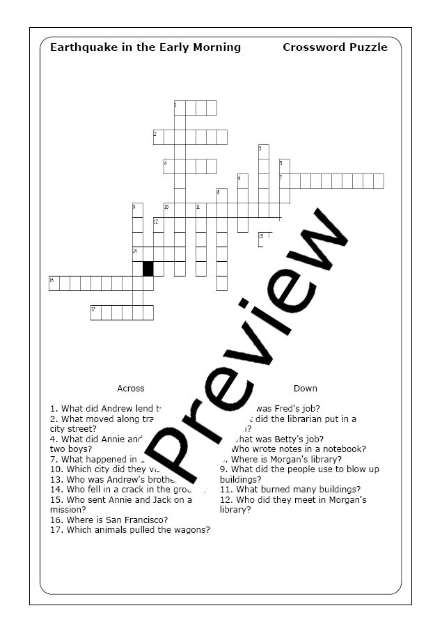 Magic Tree House "Earthquake in the Early Morning" worksheets | Made By ...