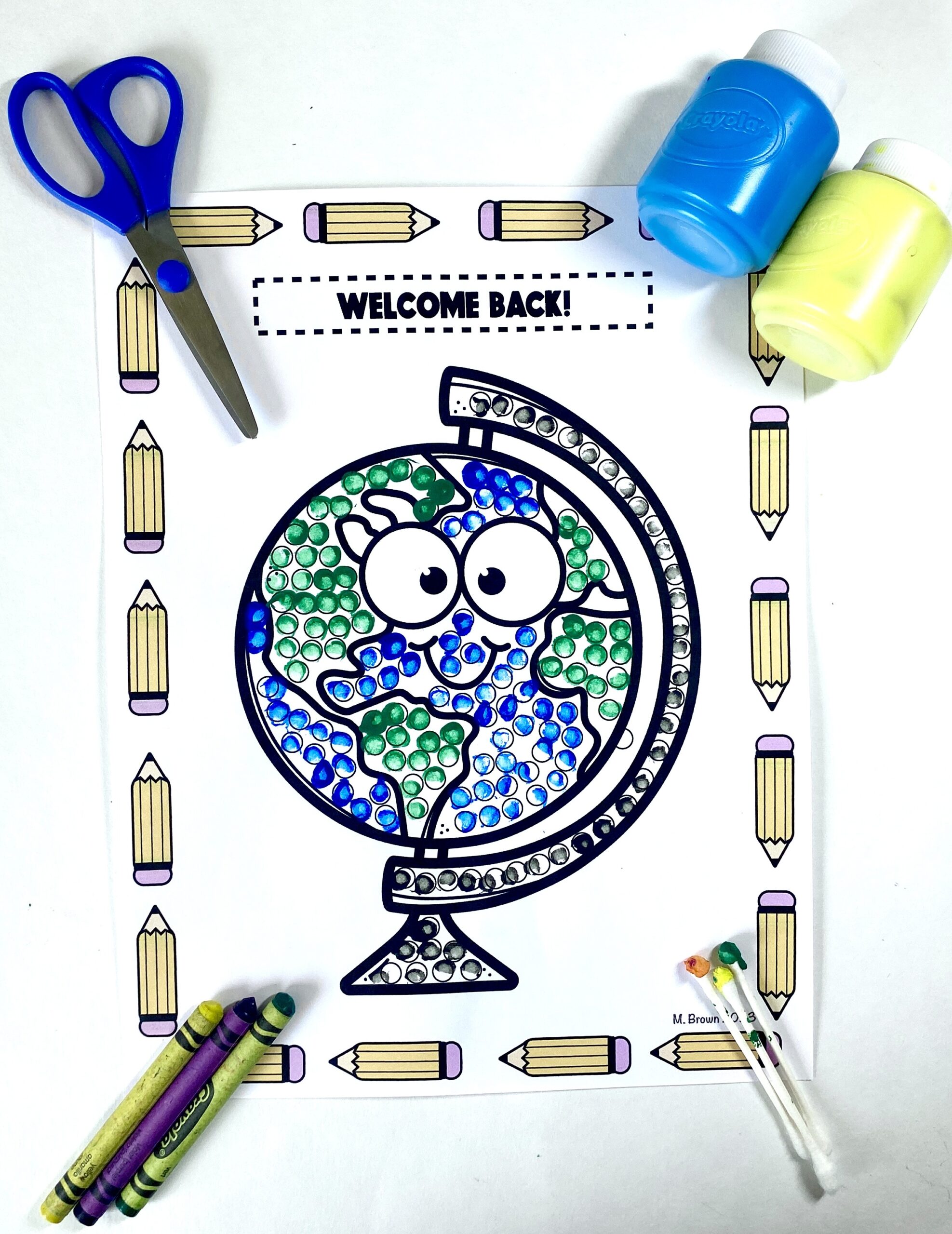 Back to School Cutie Q-Tip Art Packet | Made By Teachers