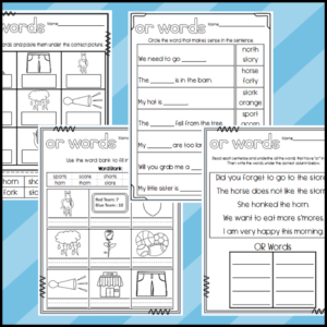 OR Words Phonics Worksheets | Made By Teachers
