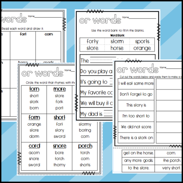 OR Words Phonics Worksheets | Made By Teachers