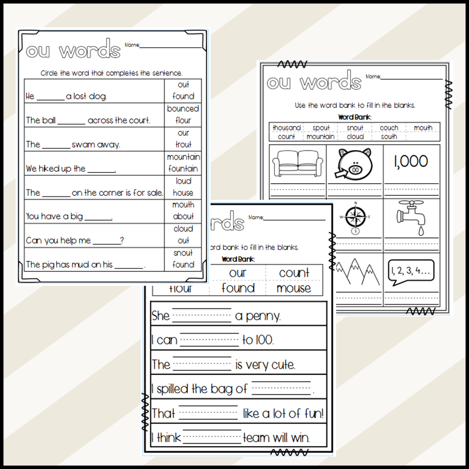 OU Words Worksheets | Made By Teachers