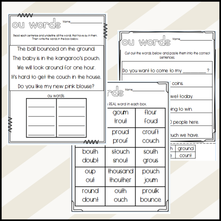 OU Words Worksheets | Made By Teachers