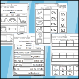 OW Words Worksheets | Made By Teachers