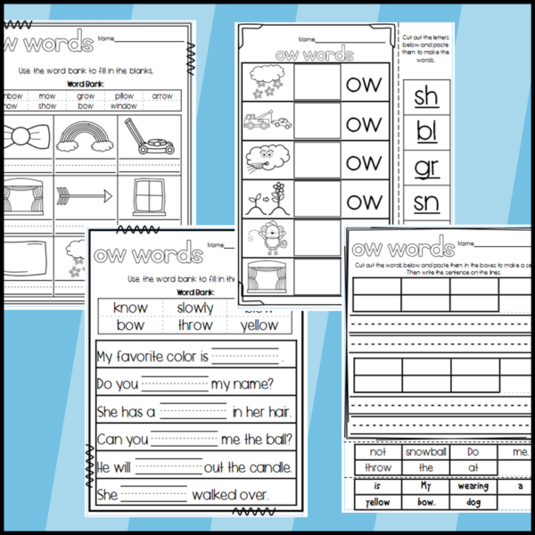 OW Words Worksheets | Made By Teachers