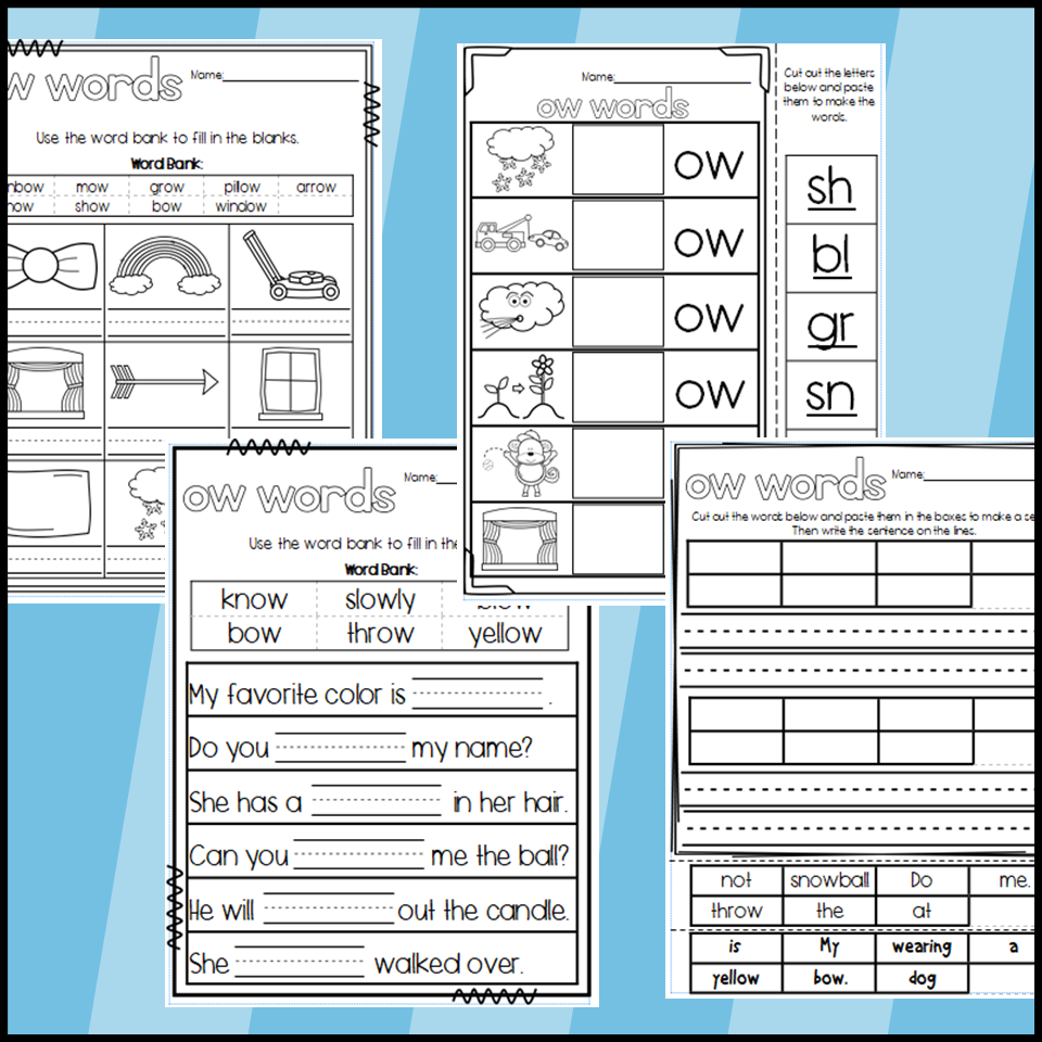 OW Words Worksheets | Made By Teachers