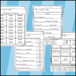 OW Words Worksheets | Made By Teachers