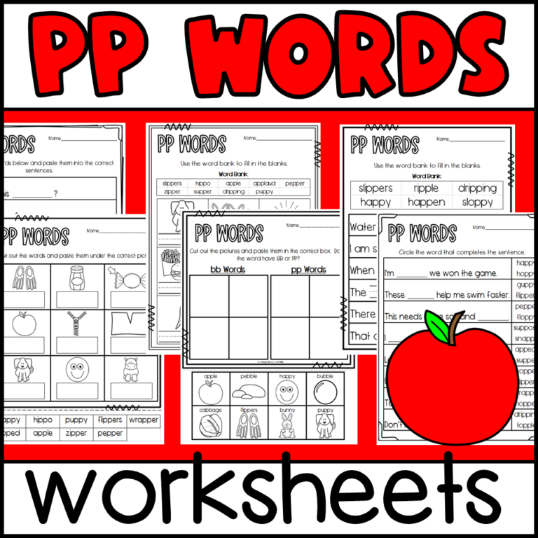 PP Words No Prep Worksheets: Double Letters - Made By Teachers