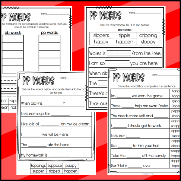 PP Words No Prep Worksheets: Double Letters | Made By Teachers