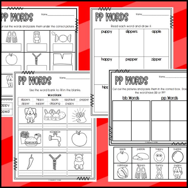 PP Words No Prep Worksheets: Double Letters | Made By Teachers
