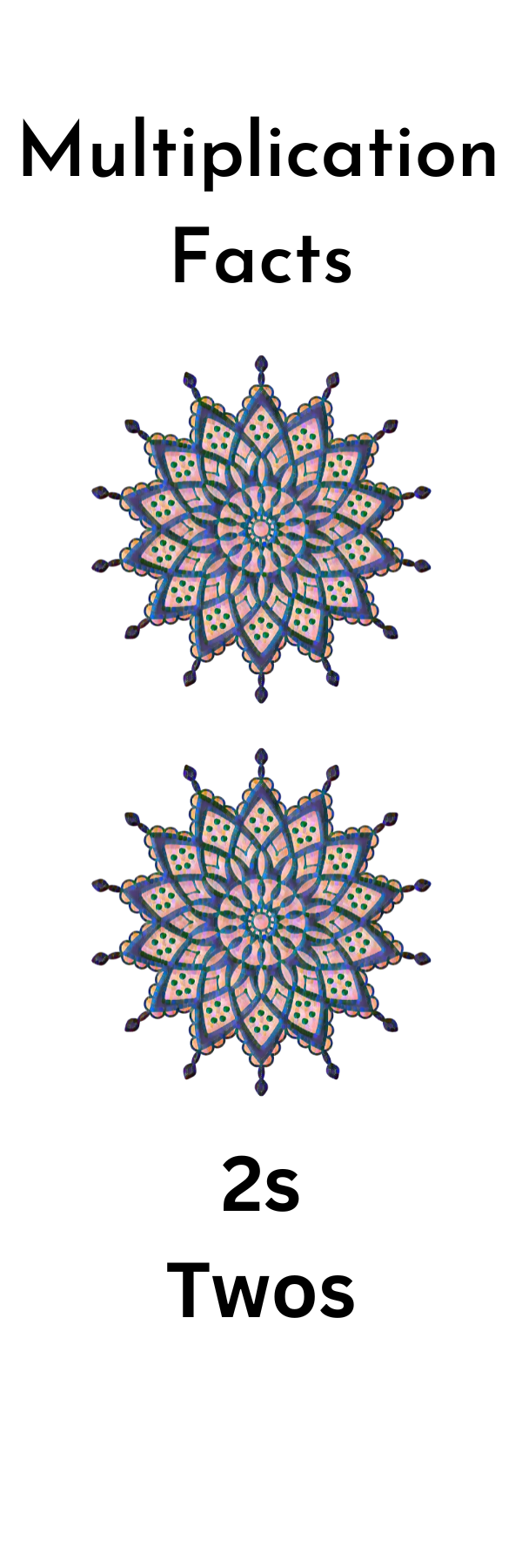 Mandala-Themed 2s Multiplication Facts Bookmarks | Made By Teachers