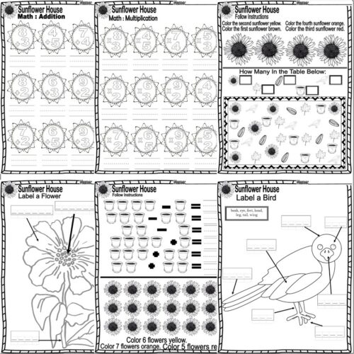 Sunflower House Book Study Companion Reading Comprehension Worksheets ...