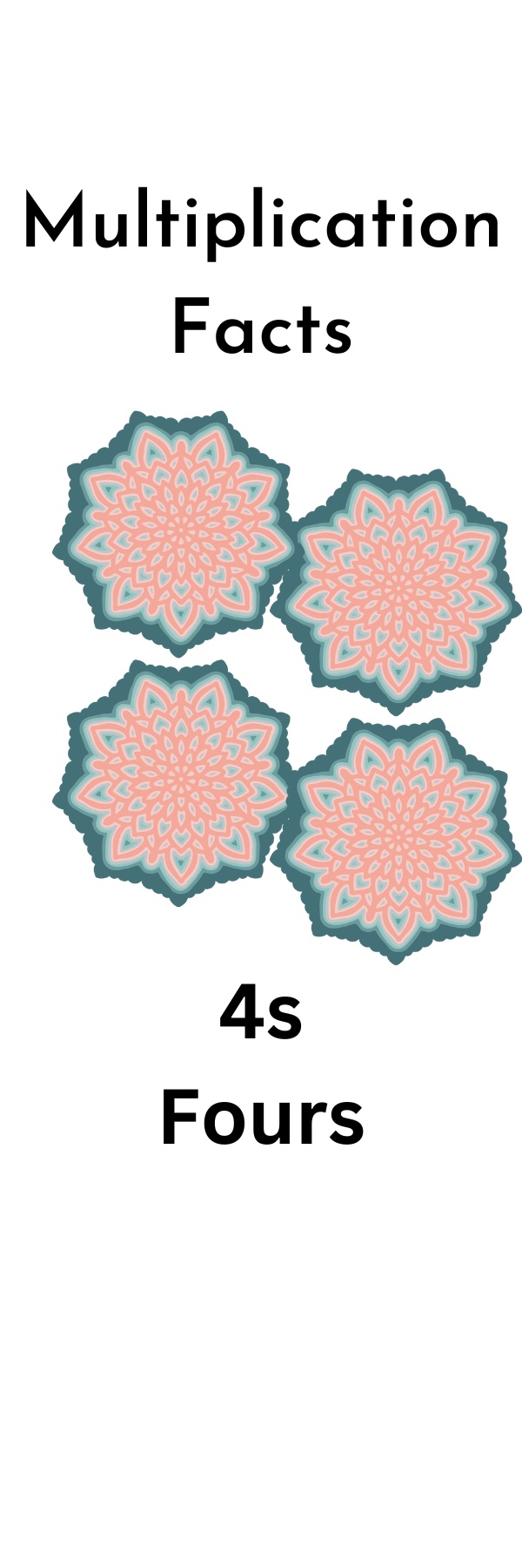 Math Facts 4s Bookmarks-Mandala Theme | Made By Teachers