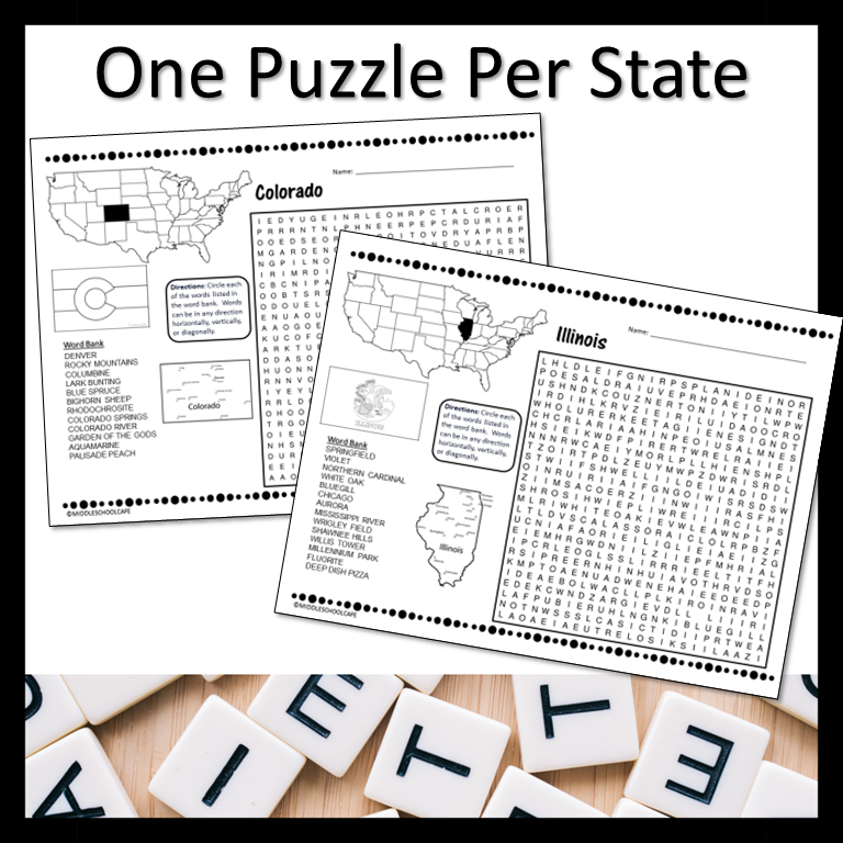 50 US States Word Search Puzzles | Made By Teachers