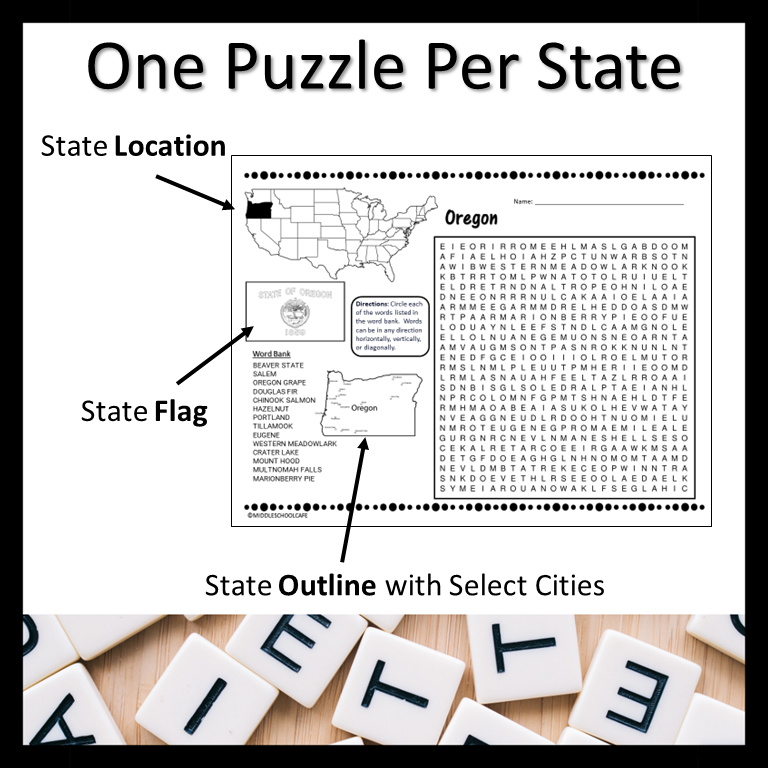 50 US States Word Search Puzzles | Made By Teachers